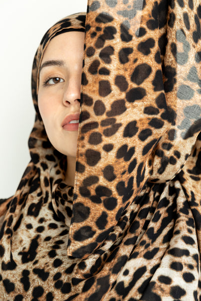 Modal Hijab - Leopard Print – Bella Hijabs
