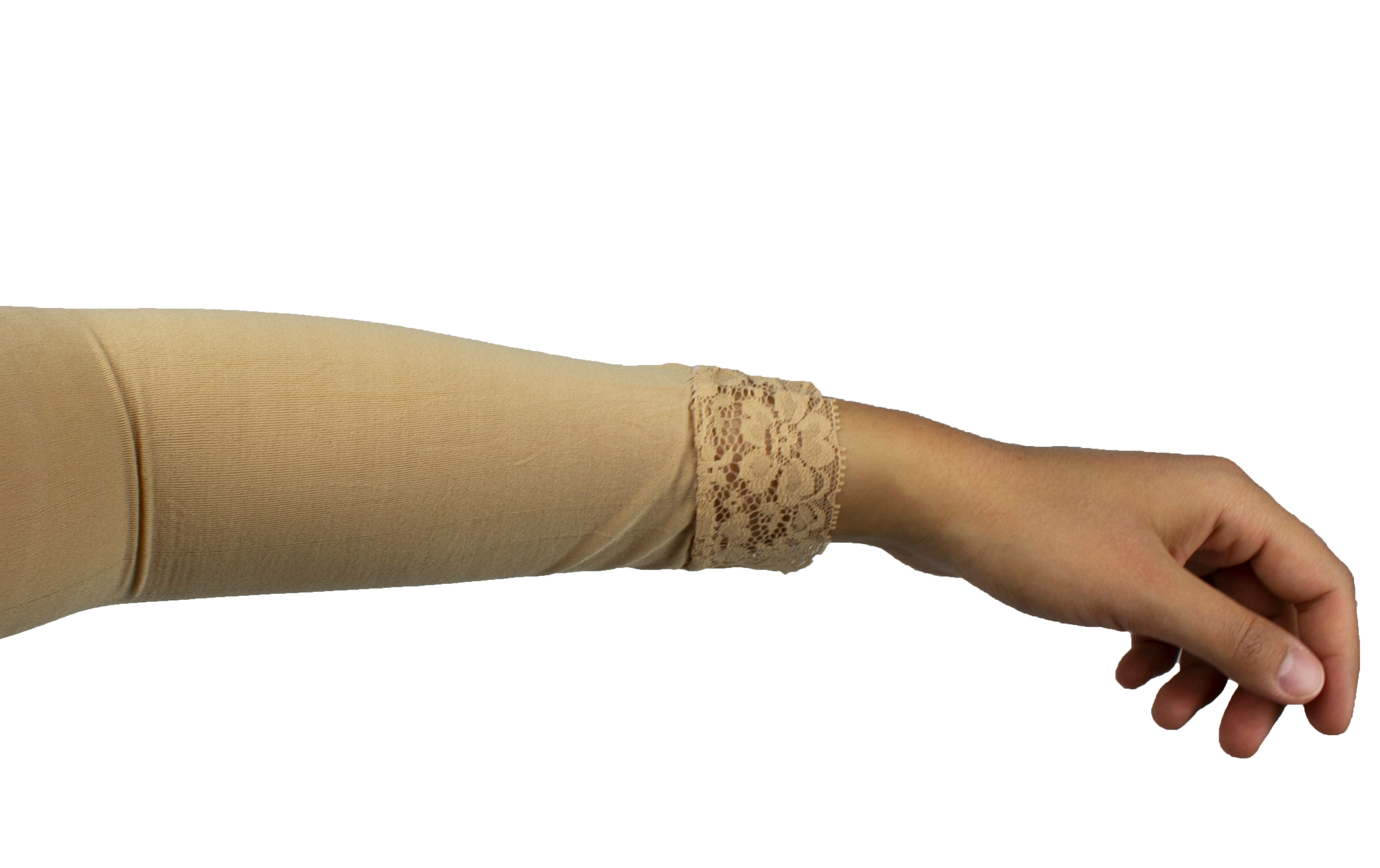 Lace Stretchy Sleeve Extender - Tan – Bella Hijabs
