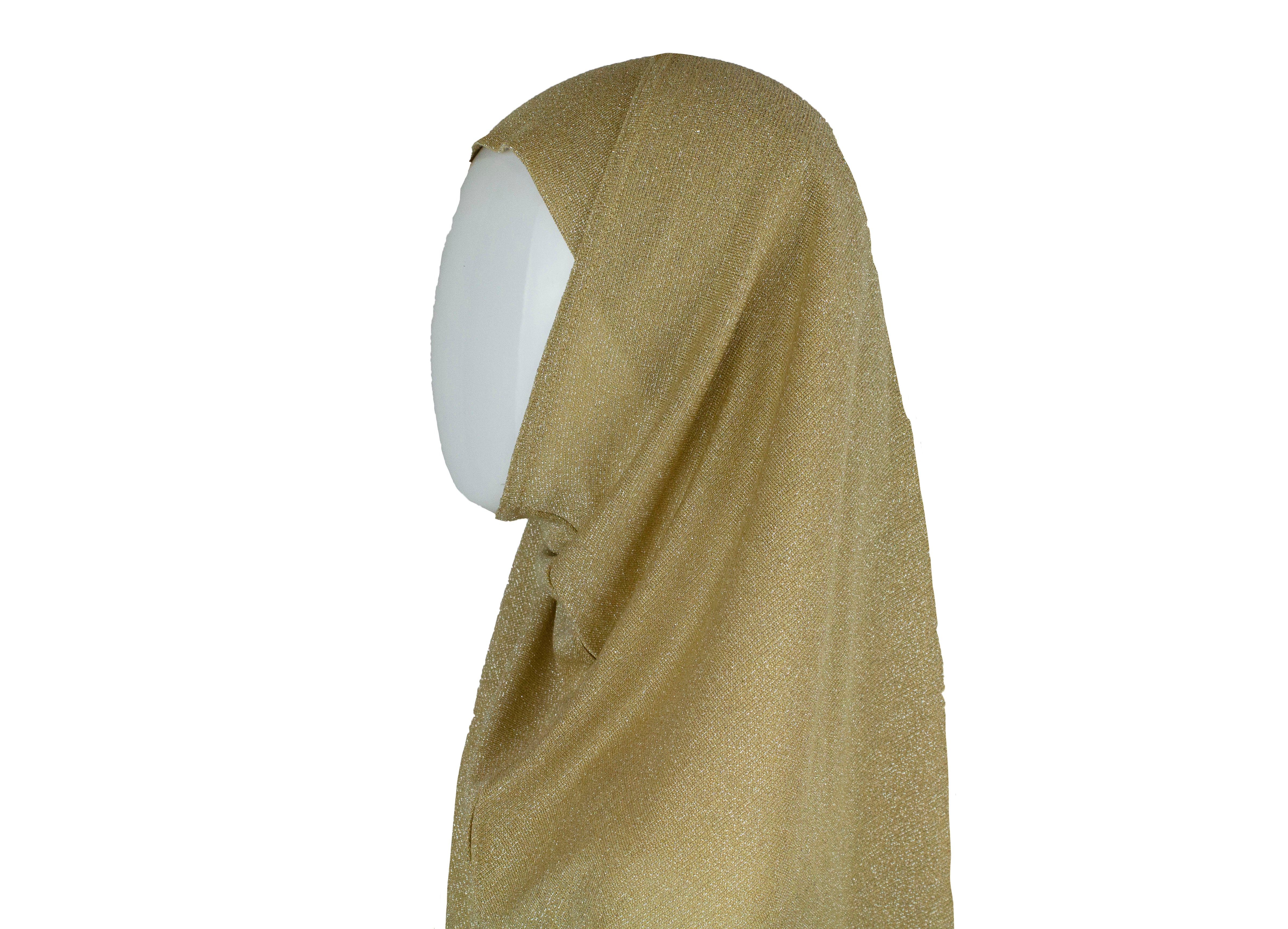 Two Piece Shimmer Jersey Hijab - Gold – Bella Hijabs